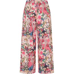 MAC Damen Stoffhose "CALLIE cropped"bubblegum pink printed, Gr. 40, gebl&uuml;mt, Web, Obermaterial: 72% Baumwolle, 24% Polyamid, 4% Elasthan, Hosen, mit