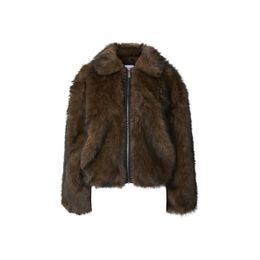 Karl Kani Damen Winterjacke "Karl Kani Metal Signature Faux Fur Jacket"naturalfur, Gr. L, mehrfarbig, 100% Polyester, Jacken