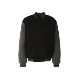 Urban Classics Herren Collegejacke "Urban Classics Teddy College Jacket", schwarz-wei&szlig;, Gr. S, mehrfarbig, 100% Polyester, Jacken