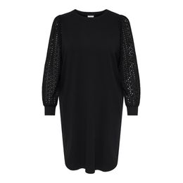 Only CARMAKOMA Damen Midikleid "CARDONNA L/S MIX O-NECK MIDI DRESS JRS"schwarz, Gr. S, unifarben, Jersey, Obermaterial: 60% Baumwolle, 40% Polyester,