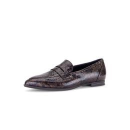 Gabor Damen Slipper, Gr. 40,5mocca, Leder, Reptilienpr&auml;gung, Schuhe, Blockabsatz, Schl&uuml;pfschuh mit modischem Zierriegel, Weite G (=weit)
