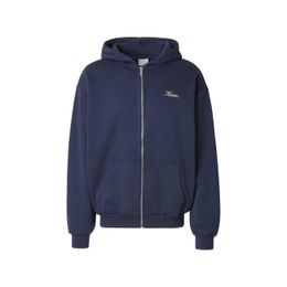 Karl Kani Herren Neopren-Hoodie "Karl Kani Kani Script Emblem Zip Hoodie"dunkelblau, Gr. L, mehrfarbig, 65% Baumwolle, 35% Polyester, Pullover