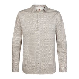 Herren Langarmhemdsaddle braun, Gr. XXL, PETROL INDUSTRIES, Minimalmuster, Web, Obermaterial: 98% Baumwolle, 2% Elasthan, Hemden, Minimalmuster,