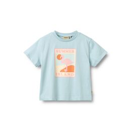 Wheat M&auml;dchen T-Shirt "Wheat T-Shirt S/S Print Mirsa", blau, Gr. 128, bedruckt, 100% Baumwolle, Shirts