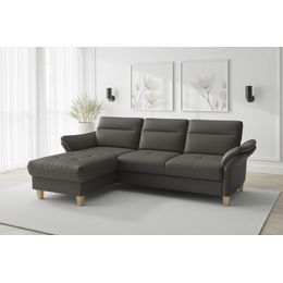 Sit & More Ecksofa SIT & MORE, B:230cm H:90cm T:164cmanthrazit, Wohnzimmer, Sofas, "Pamela L-Form, Leder, B: 218 und 230 cm", optional Armteilverstellung,