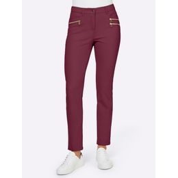 Heine Damen Stretch-Hosebordeaux, Gr. 36, unifarben, 48% Baumwolle, 45% Polyester, 7% Elasthan, Miedereinsatz:15% Elasthan, 85% Polyamid, Hosen