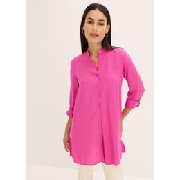 bonprix Damen Longblusefuchsia, festlich, Gr. 40, Web, Obermaterial: 100% Viskose, Blusen, gerade Passform, mit langem Arm, aus Viskose, mit