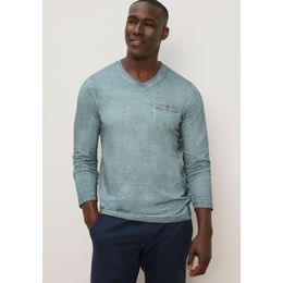 Kangaroos Herren Langarmshirtgraugr&uuml;n, Gr. M, Slub, Obermaterial: 100% Baumwolle, Shirts, mit V-Ausschnitt, Langarm-Design, aus Slub-Material