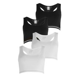 Schiesser M&auml;dchen Bustier Long Life Rib 4er Pack
