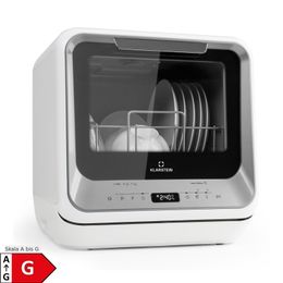 Klarstein Amazonia Mini Geschirrsp&uuml;lmaschine 6 Programme LED-Display Silber