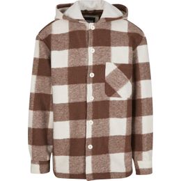 Urban Classics Herren Allwetterjacke "Urban Classics Big Check Jacket With Hood"sandwei&szlig;, lightrust, Gr. M, kariert, 100% Polyester, Jacken