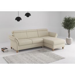 Ecksofa OTTO HOME, B:253cm H:84cm T:166cmsand, 100% Polyester, Wohnzimmer, Sofas, "Glendale, L-Form", inkl. Kopfteilverstellung, wahlweise mit