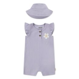 M&auml;dchen Neugeborenen-Geschenkset "HUGG ROMPER + HAT ATTACHMENT"thistle, Gr. 3, HUGGIES BABYWEAR, unifarben, Jersey, Obermaterial: 100% Baumwolle, KOB