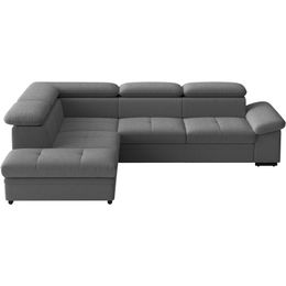 Sit & More Ecksofa SIT & MORE, B:249cm H:73cm T:226cmdunkelgrau, 95% Polyester, 5% Polyamid, Wohnzimmer, Sofas, "Viola, L-Form, B. 249 cm", optional