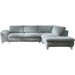 Ecksofa DIE PLANBAR, B:306cm H:84cm T:197cmcord aqua, 100% Polyester, Wohnzimmer, Sofas, "Ottomane MP-IN14007 L-Form, Breite 306 cm", wahlweise mit