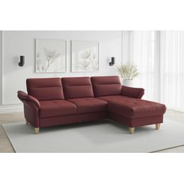 Sit & More Ecksofa SIT & MORE, B:230cm H:90cm T:164cmmerlot, Wohnzimmer, Sofas, "Pamela L-Form, Leder, B: 218 und 230 cm", optional Armteilverstellung,