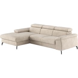 Ecksofa COTTA, B:244cm H:72cm T:166cmbeige, 94% POLYESTER (PES) 6%POLYAMID (PA), Wohnzimmer, Sofas, "Kitty L-Form, B: 242 cm", mit