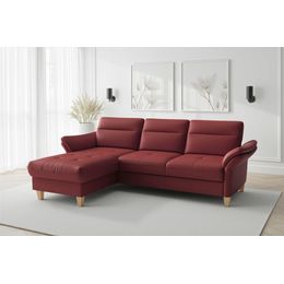 Sit & More Ecksofa SIT & MORE, B:230cm H:90cm T:164cmmerlot, Wohnzimmer, Sofas, "Pamela L-Form, Leder, B: 218 und 230 cm", optional Armteilverstellung,