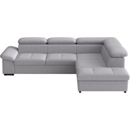 Sit & More Ecksofa SIT & MORE, B:249cm H:73cm T:226cmsilber, 100% Polyester, Wohnzimmer, Sofas, "Viola, L-Form, B. 249 cm", optional Schlaffunktion