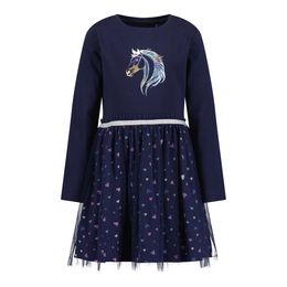 Blue Seven M&auml;dchen Jerseykleid "T&uuml;llkleid"5900, nachtblau, Gr. 122, 95% Baumwolle, 5% Elasthan, Kleider