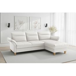 Sit & More Ecksofa SIT & MORE, B:230cm H:90cm T:164cmreinwei&szlig;, Wohnzimmer, Sofas, "Pamela L-Form, Leder, B: 218 und 230 cm", optional Armteilverstellung,