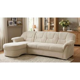 Ecksofa OTTO HOME, B:232cm H:83cm T:146cmbeige, 100% Polyester, Wohnzimmer, Sofas, "Langeland 232 x 146 cm, auch mit Schlaffunktion, mit Federkern,