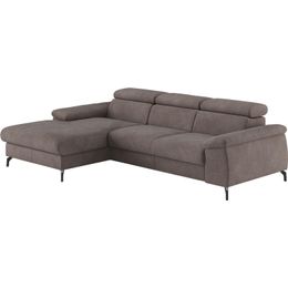 Ecksofa COTTA, B:244cm H:72cm T:166cmgrau, 94% POLYESTER (PES) 6%POLYAMID (PA), Wohnzimmer, Sofas, "Kitty L-Form, B: 242 cm", mit