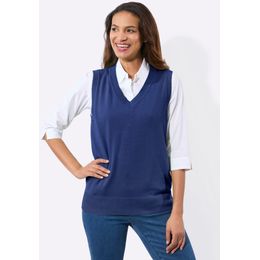 Casual Looks Damen Pullunder "Pullunder"royalblau, Gr. 44, unifarben, 100% Baumwolle, Pullover