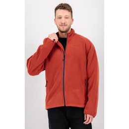 DEPROC Active Herren Strickfleecejacke "WAWA BAY Wanderfleece Herren", rot, Gr. XXXL, Fleece, 100% Polyester, Jacken, auch in gro&szlig;en Gr&ouml;&szlig;en erh&auml;ltlich