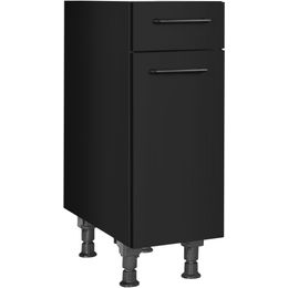 Unterschrank Nobilia, B:30cm H:87cm T:58,3cmfront: schwarz supermatt korpus: schwarz, K&uuml;che, Schr&auml;nke, ""MIAMI", Ausrichtung w&auml;hlbar, vormontiert, in