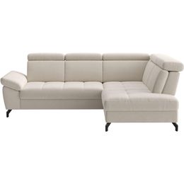 Sit & More Ecksofa SIT & MORE, B:254cm H:84cm T:197cmcreme, 100% Polyester, Wohnzimmer, Sofas, "Vanity; L-Form, B. 254 cm", Inkl.Sitz-,Kopf-und