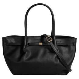 FORTY Damen Shopper "Colentessa - M"schwarz, Leder, leicht gl&auml;nzend, unifarben, Taschen, echt Leder, Made in Italy