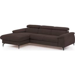 Ecksofa COTTA, B:244cm H:72cm T:166cmespresso, Microfaser (100% Polyester);Flachgewebe (100% Polyester), Wohnzimmer, Sofas, "Kitty L-Form, B: 242