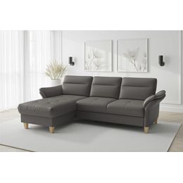 Sit & More Ecksofa SIT & MORE, B:230cm H:90cm T:164cmmocca, Wohnzimmer, Sofas, "Pamela L-Form, Leder, B: 218 und 230 cm", optional Armteilverstellung,