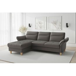 Sit & More Ecksofa SIT & MORE, B:230cm H:90cm T:164cmmocca, Wohnzimmer, Sofas, "Pamela L-Form, Leder, B: 218 und 230 cm", optional Armteilverstellung,