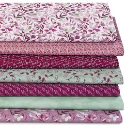 buttinette Patchwork- und Quiltpaket "Eukalyptus", beere-color