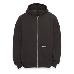 DROPSIZE Herren Kapuzenpullover "Dropsize Herren Bazix Republiq Super Heavy Rib Zipper"washschwarz, Gr. S, unifarben, 80% Baumwolle, 20% Polyester,