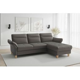 Sit & More Ecksofa SIT & MORE, B:230cm H:90cm T:164cmmocca, Wohnzimmer, Sofas, "Pamela L-Form, Leder, B: 218 und 230 cm", optional Armteilverstellung,
