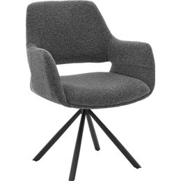 Esszimmerstuhl Musterring, B:62cm H:83cm T:62cmgraphit, schwarz, graphit, Eisen, Stoff, St&uuml;hle, Gestell Eisen schwarz, 180 drehbar, R&uuml;ckholmechanik,