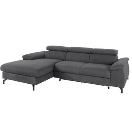Ecksofa COTTA, B:244cm H:72cm T:166cmschwarzgrau, Microfaser (100% Polyester);Flachgewebe (100% Polyester), Wohnzimmer, Sofas, "Kitty L-Form, B: 242