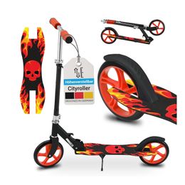 ArtSport Scooter Cityroller Fire Big Wheel 205 mm R&auml;der klappbar h&ouml;henverstellbar &ndash; ab 3 Jahre
