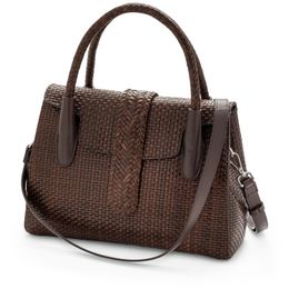 Allan K Lederhandtasche geflochten, braun