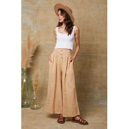 La Compagnie Du Lin Leinen-Hose "Kendra" in Beige - 64% | Gr&ouml;&szlig;e M | Damenhosen