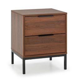 VS Venta-stock Nachttisch, Walnuss, Holzwerkstoff, Rechteckig, 50x55x40 cm, Schlafzimmer, Nachttische