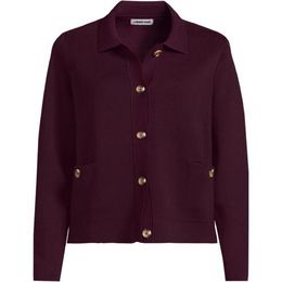 LANDS' END Kurzer Baumwoll-Blazer f&uuml;r Damen in Petite-Gr&ouml;&szlig;e, Damen, size: petite, Blau, Baumwolle, by Lands' End
