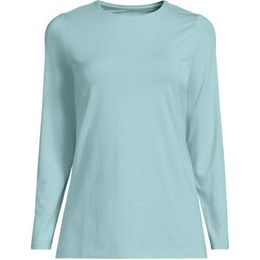 LANDS' END Shirt aus Baumwolle/Modal-Mix mit Rundausschnitt f&uuml;r Damen in Petite-Gr&ouml;&szlig;e, Damen, size: petite, Gr&uuml;n, Baumwolle Modal, by Lands' End