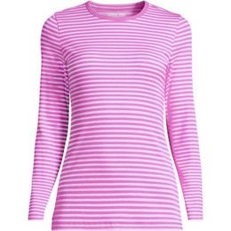 LANDS' END Langarmshirt aus mikrofeinem Baumwollripp f&uuml;r Damen in Plus-Gr&ouml;&szlig;e, Damen, size: plus, Pink, Baumwolle/Elasthan, by Lands' End