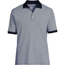 LANDS' END Supima Kurzarm-Polo f&uuml;r Herren, Classic Fit, Herren, size: regular, Blau, Baumwolle, by Lands' End