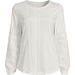 LANDS' END Biesenshirt aus Baumwoll/Modalmix f&uuml;r Damen, Damen, size: regular, Elfenbein, Baumwoll-Mischung/Viskose-Mischung, by Lands' End