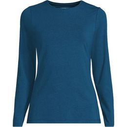 LANDS' END Shirt aus Baumwolle/Modal-Mix mit Rundausschnitt f&uuml;r Damen, Damen, size: regular, Blau, Elasthan/Baumwolle Modal, by Lands' End